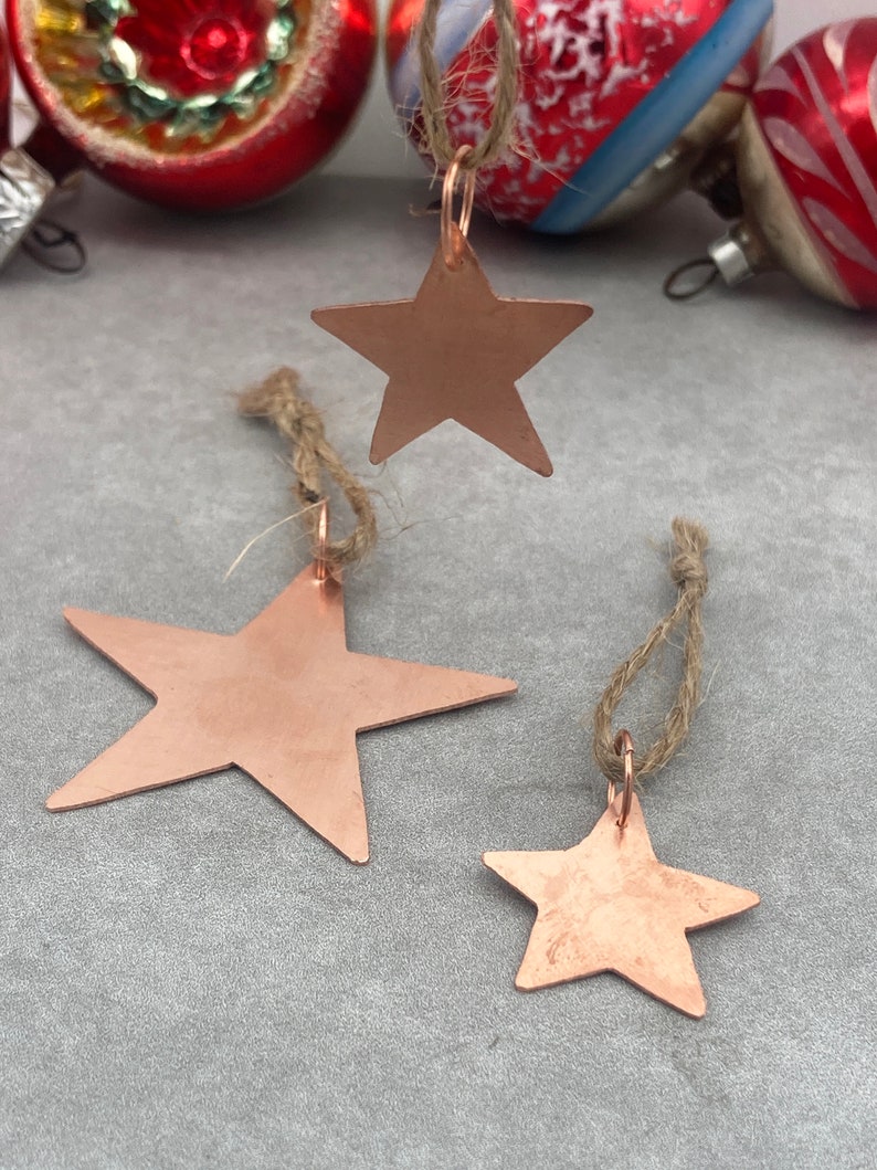 Trio of Copper Stars Metallic Stars Three Decorations for - Etsy UK