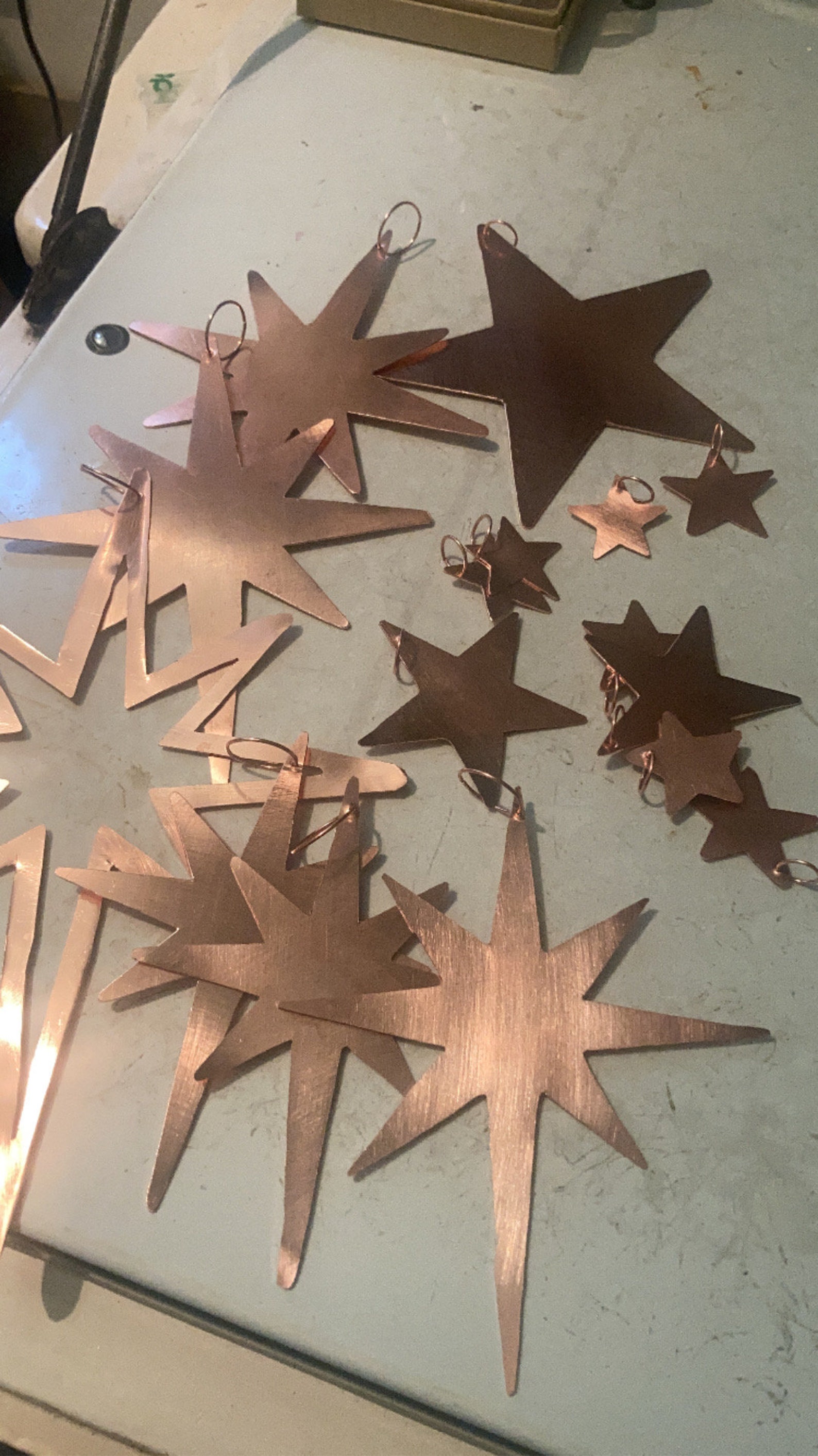 Trio of Copper Stars Metallic Stars Three Decorations for - Etsy