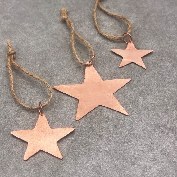 Trio of Frosted Copper Stars Matt Metallic Stars Three - Etsy