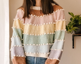 Knitting Pattern | Bits and Bobble Sweater - Etsy