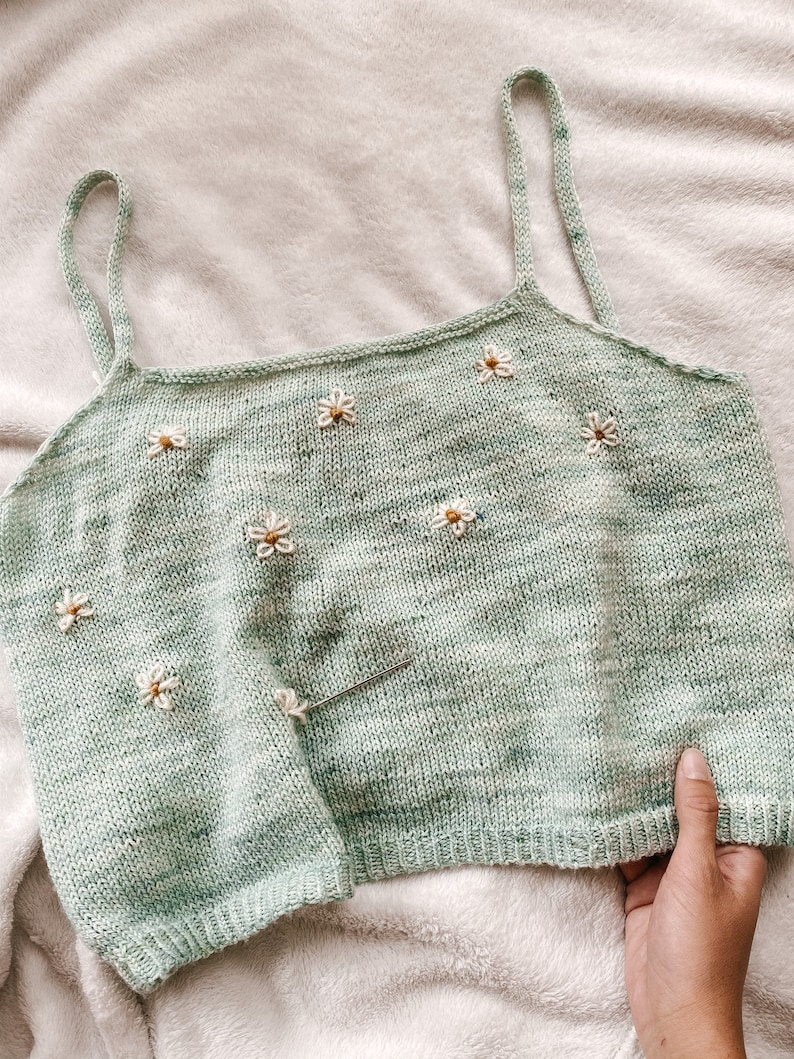 Knitting Pattern Lazy Daisy Crop | Etsy