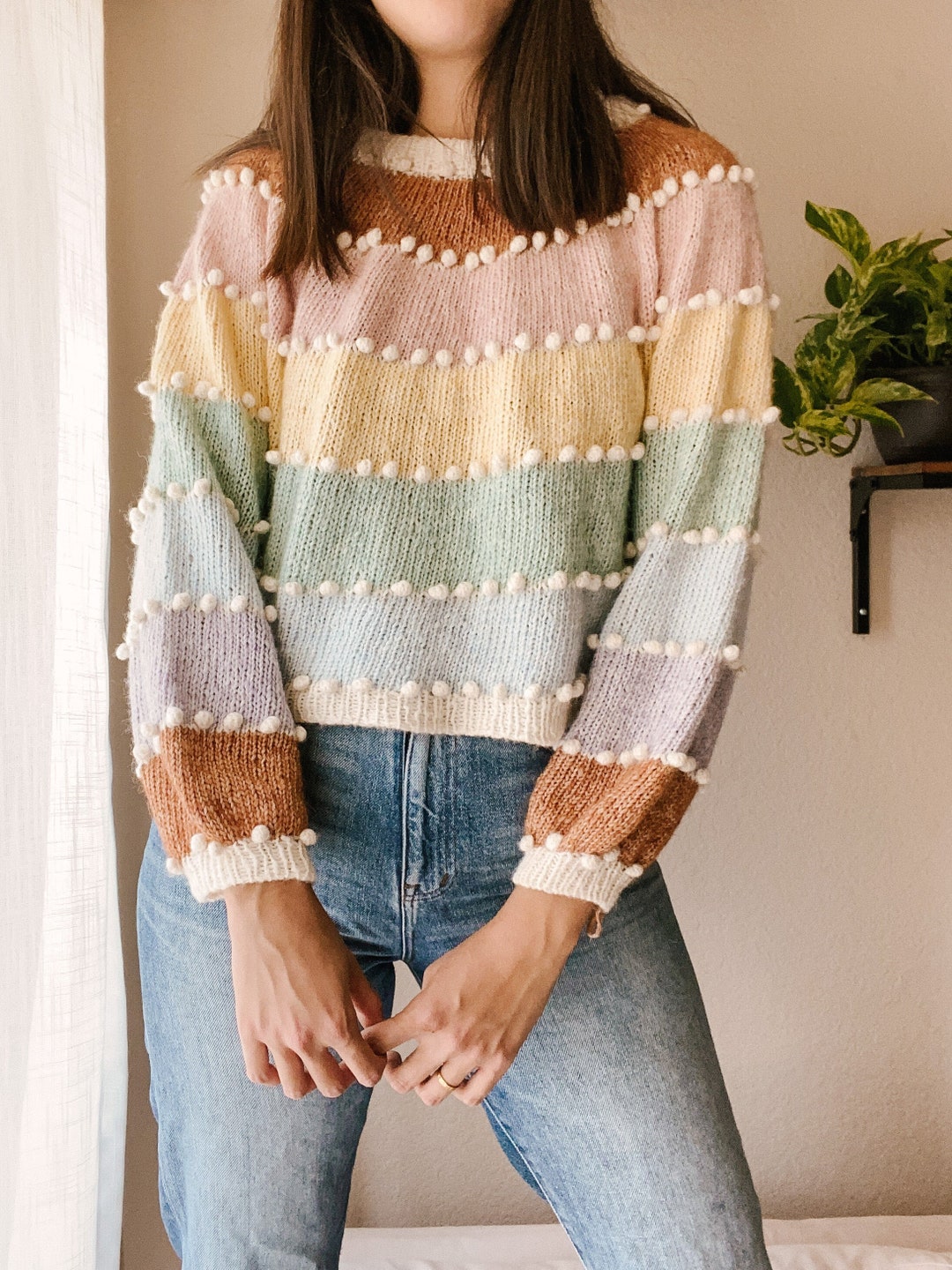 Knitting Pattern | Bits and Bobble Sweater - Etsy