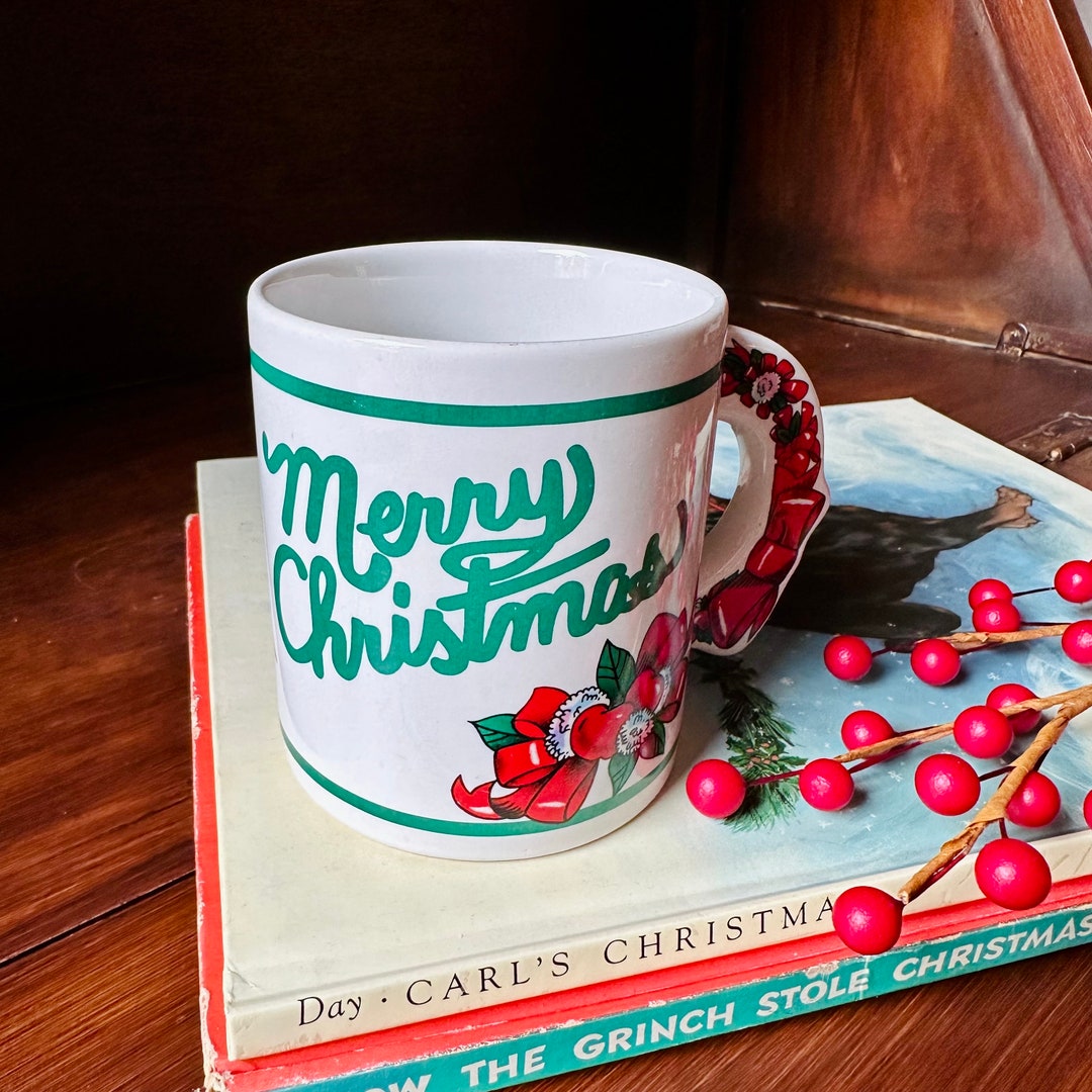 Vintage the Love Mug With Red Bow Handle Festive Christmas Holiday ...