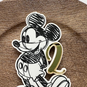 Mickey Mouse Acrylic Cake Topper – Gold Mirror Accents - Etsy