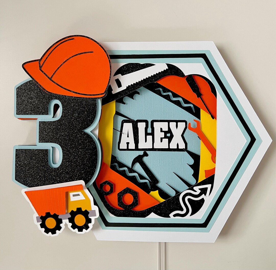 Construction Cake Topper, Birthday, Smash Cake, Dump Truck Topper ...