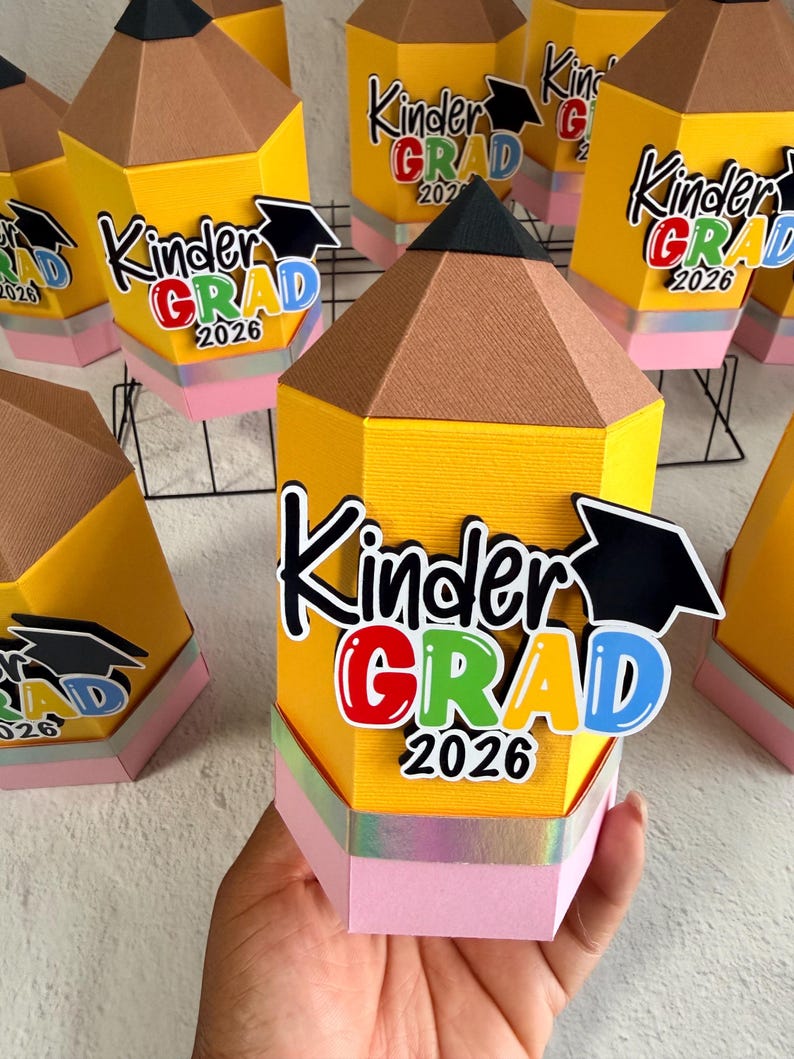Kinder Graduation Favor Boxes End of School Year Pencil Treat Boxes ...