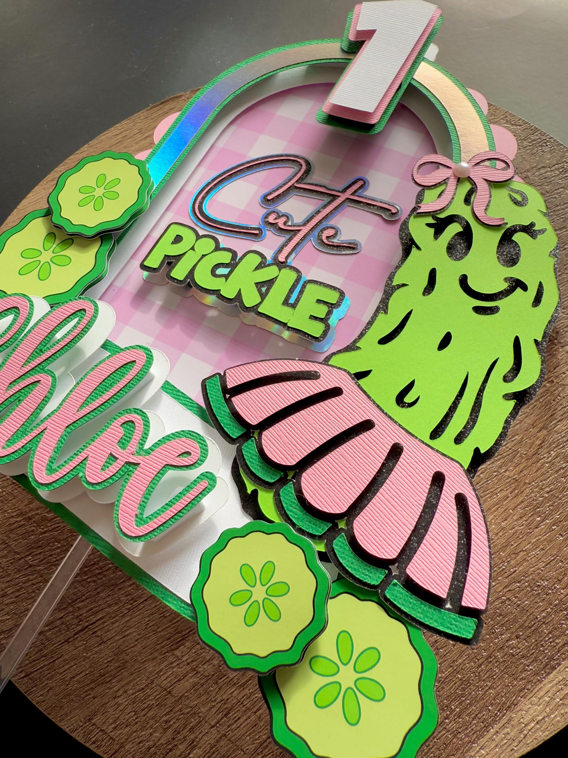 1 Cute Pickle Cake Topper Funny Birthday Decoration Pickle Themed Party ...