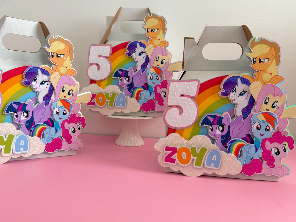 My Little Pony Party Favor Boxes – Pony Birthday Goodie Boxes – Unicorn ...