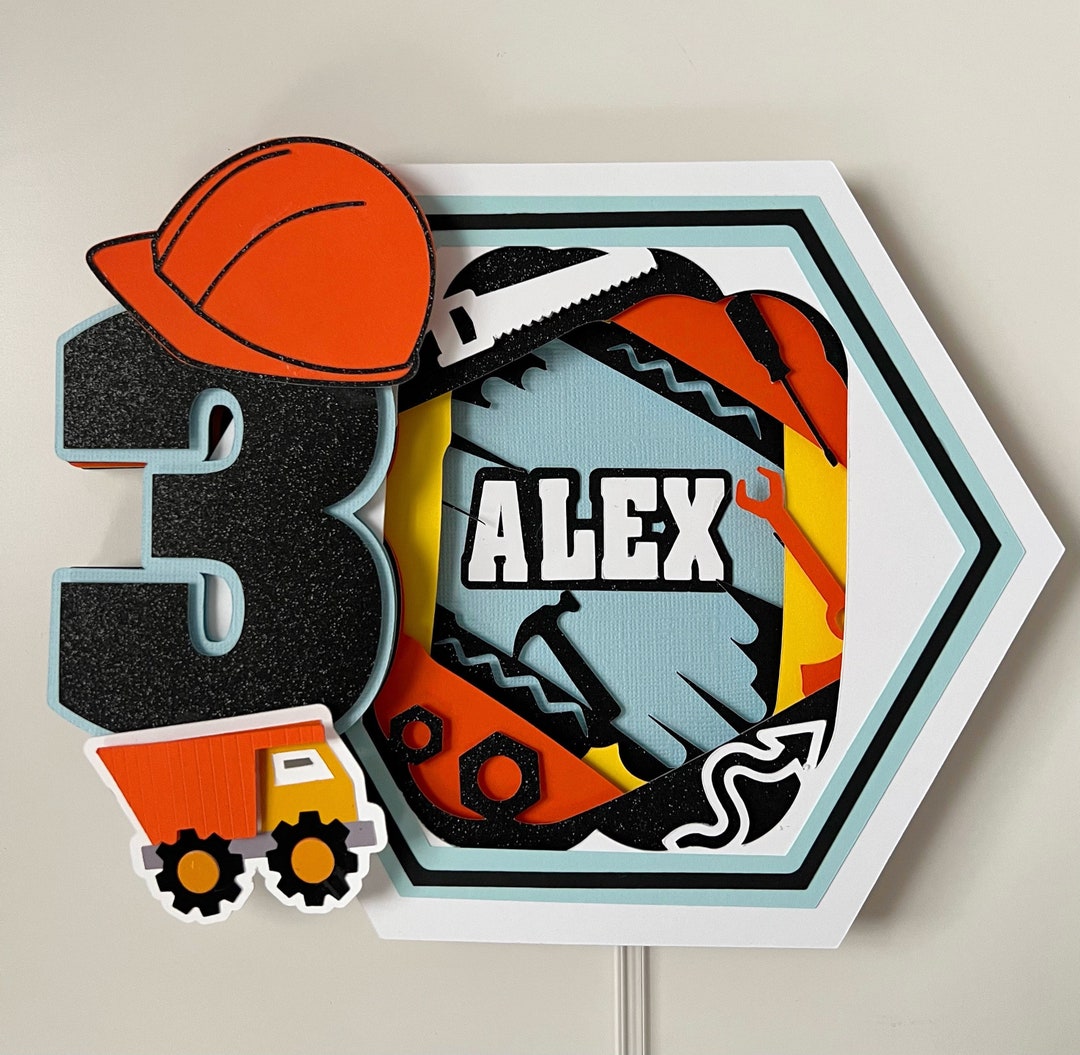 Construction Themed Cake Topper - Etsy