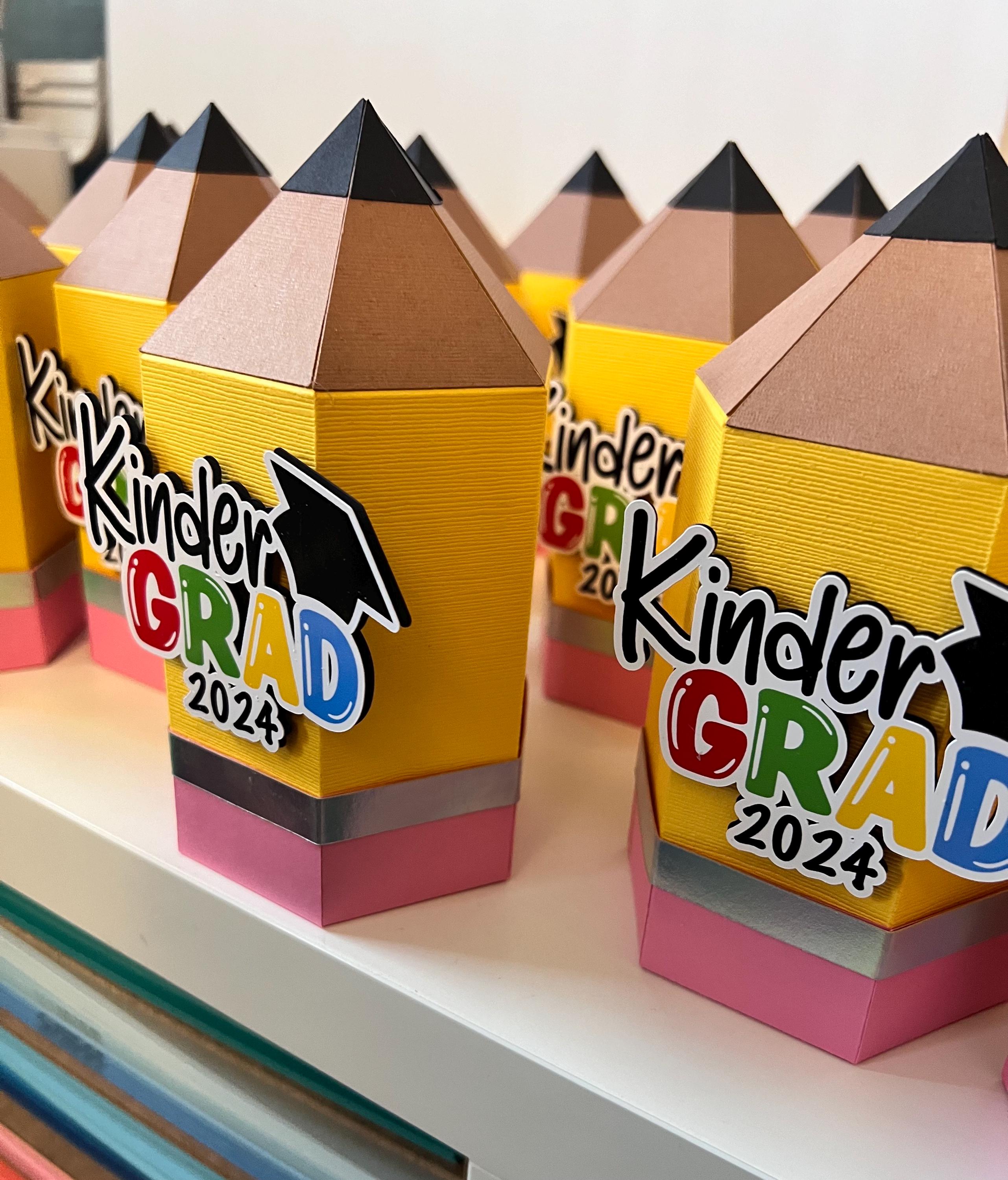 Kinder Graduation Favor Boxes End of School Year Pencil Treat Boxes ...