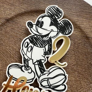 Mickey Mouse Acrylic Cake Topper – Gold Mirror Accents - Etsy