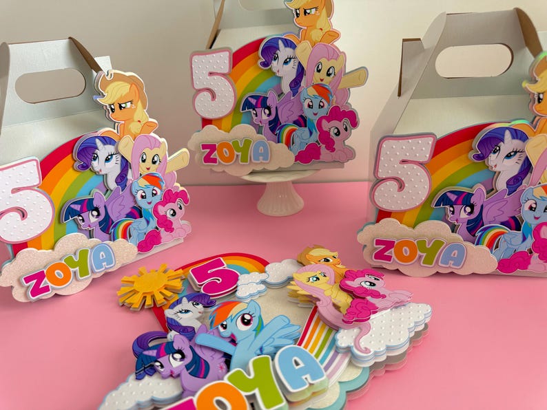My Little Pony Gable Boxes | 4x6 Party Favor Boxes | Pony Birthday ...