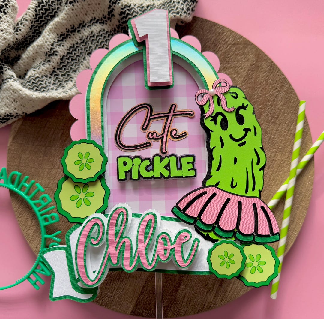 1 Cute Pickle Cake Topper Funny Birthday Decoration Pickle Themed Party ...