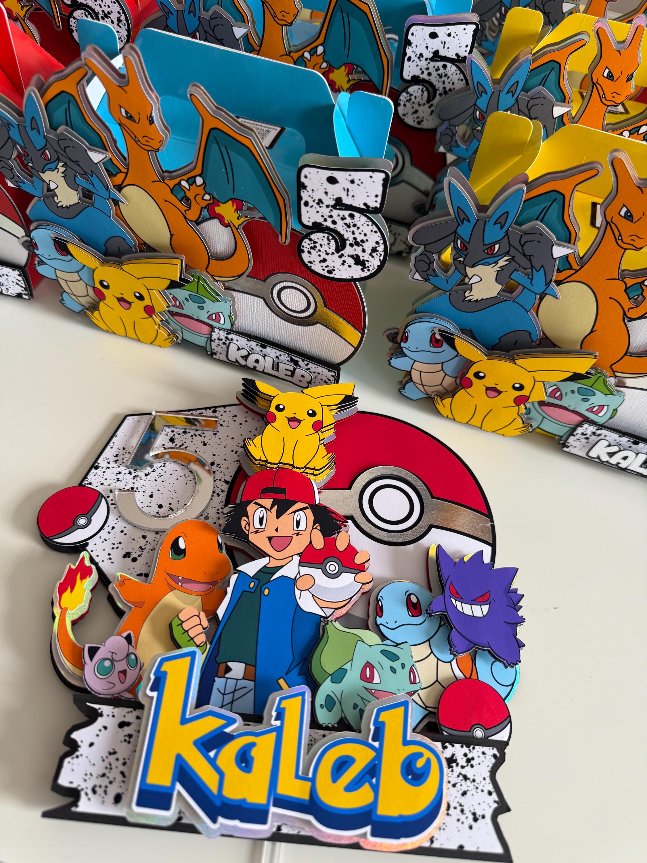 Pokémon Birthday Cake Topper | Personalized Name, Age | Ash Ketchum ...