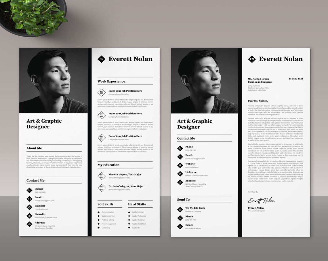 Creative Resume Template, Cv Template for Word, Cv Resume Template ...
