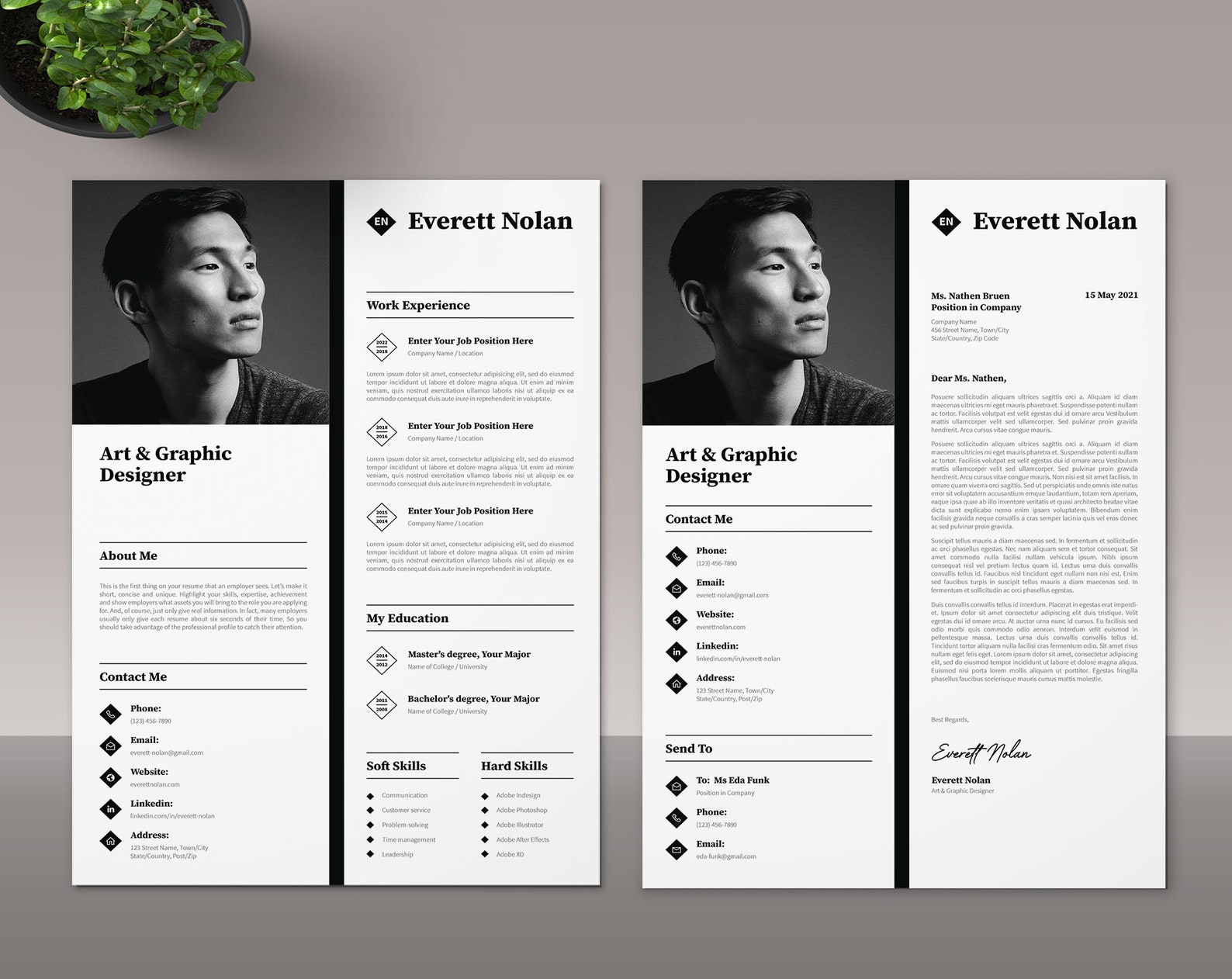 Creative Resume Template, Cv Template for Word, Cv Resume Template ...