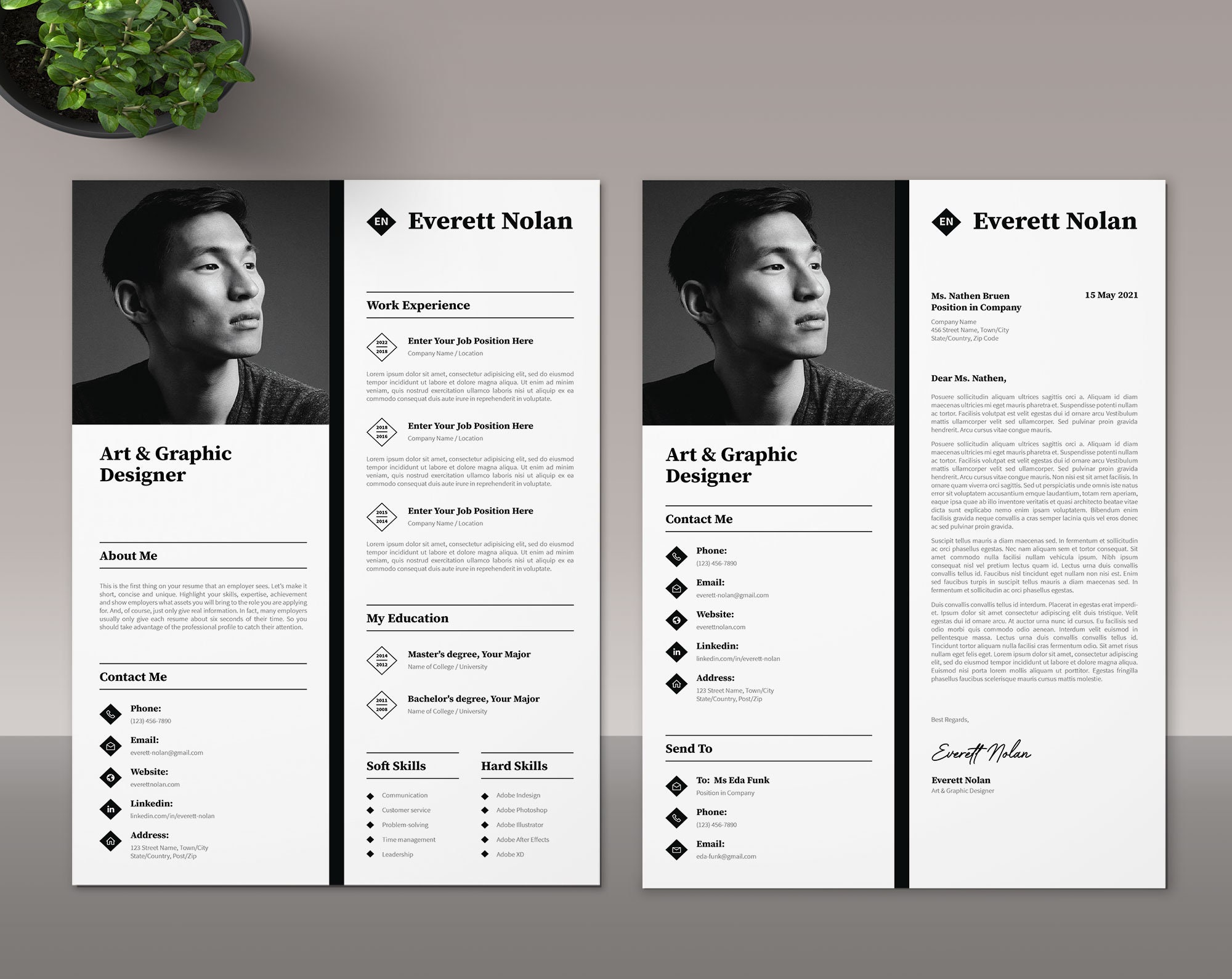 Creative Resume Template, Cv Template for Word, Cv Resume Template ...