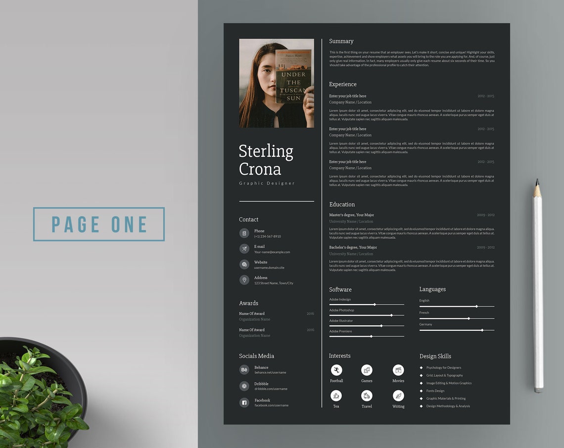 Modern CV Design, Creative Resume Template, Photoshop CV Template ...