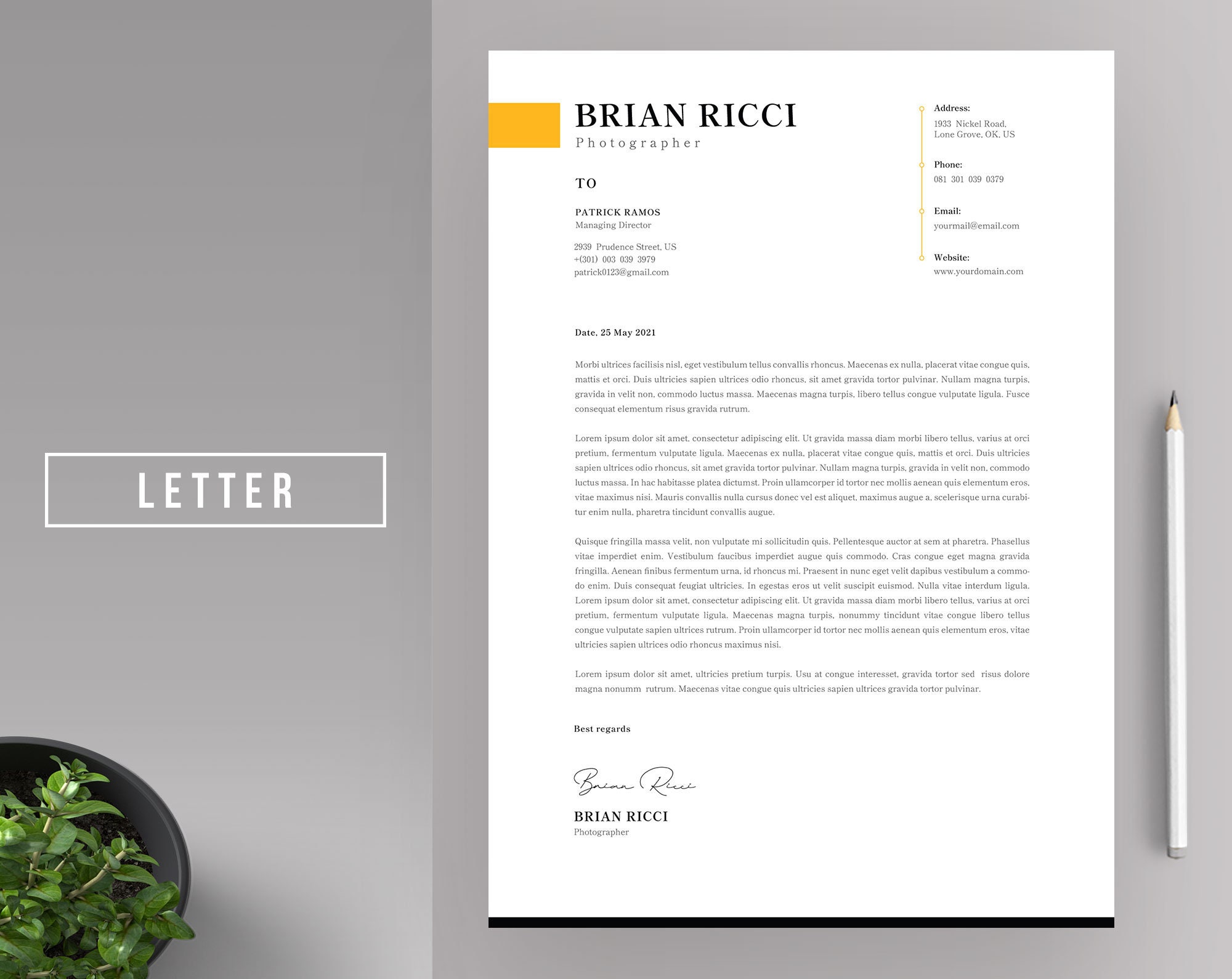 Modern Resume Template CV Template Word Docx Indesign | Etsy