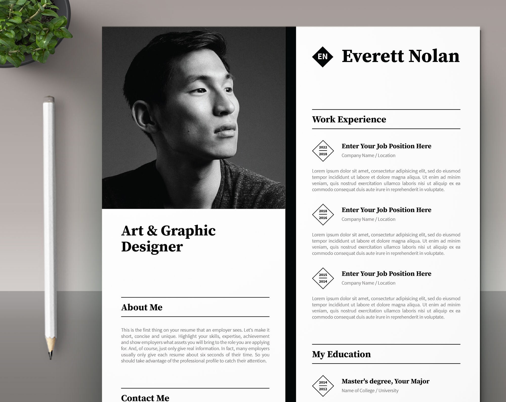 Creative Resume Template, Cv Template for Word, Cv Resume Template ...