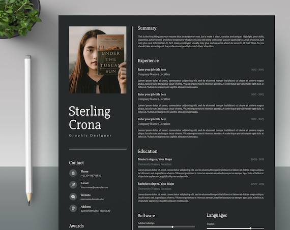 Modern CV Design Creative Resume Template Photoshop CV - Etsy