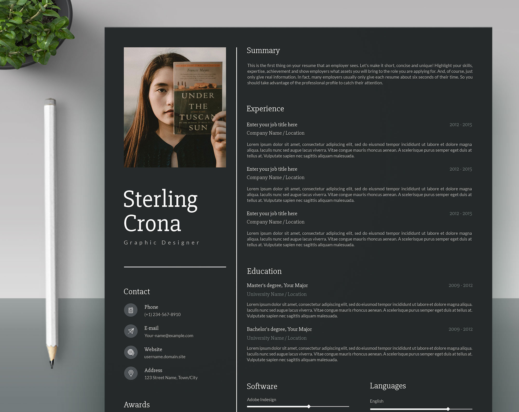 Modern CV Design, Creative Resume Template, Photoshop CV Template ...