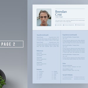 Resume Template, Professional CV Template With Photo, Modern CV Design ...