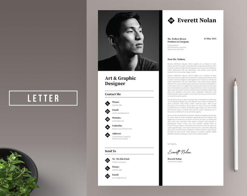 Creative Resume Template, Cv Template for Word, Cv Resume Template ...
