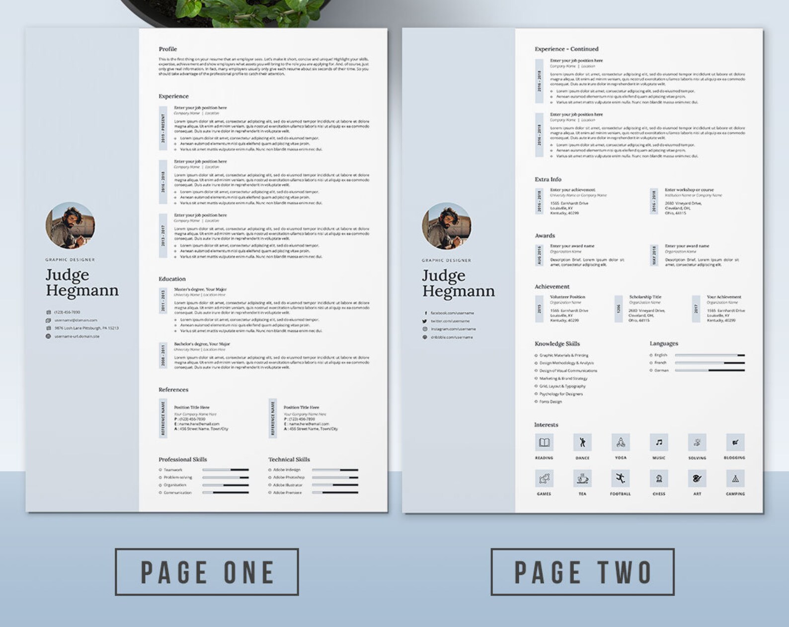 Resume Template, Professional Resume, CV Template, Modern Resume ...