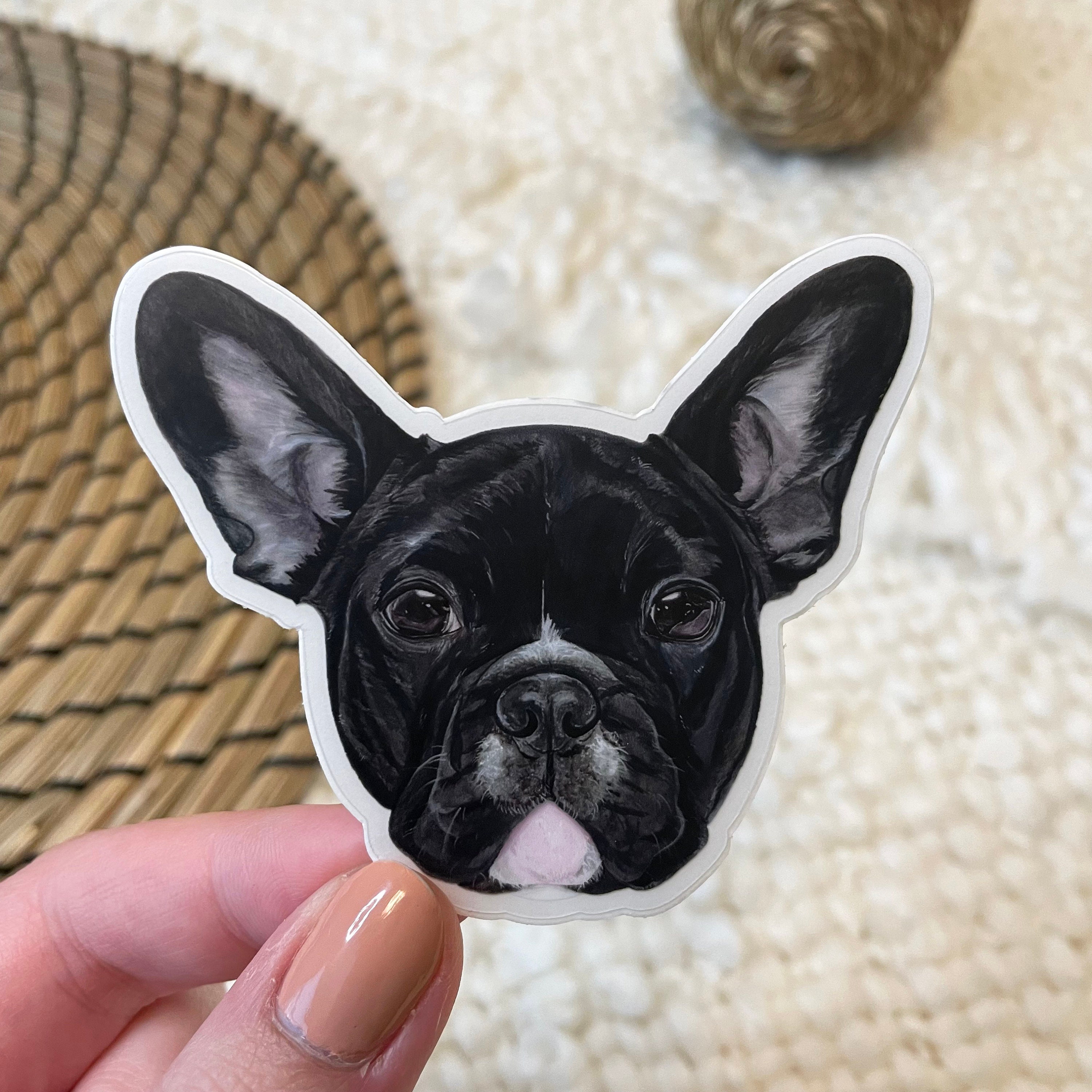 French Bulldog Clear Border Sticker 3 X 2.6 Vinyl Frenchie Sticker for ...