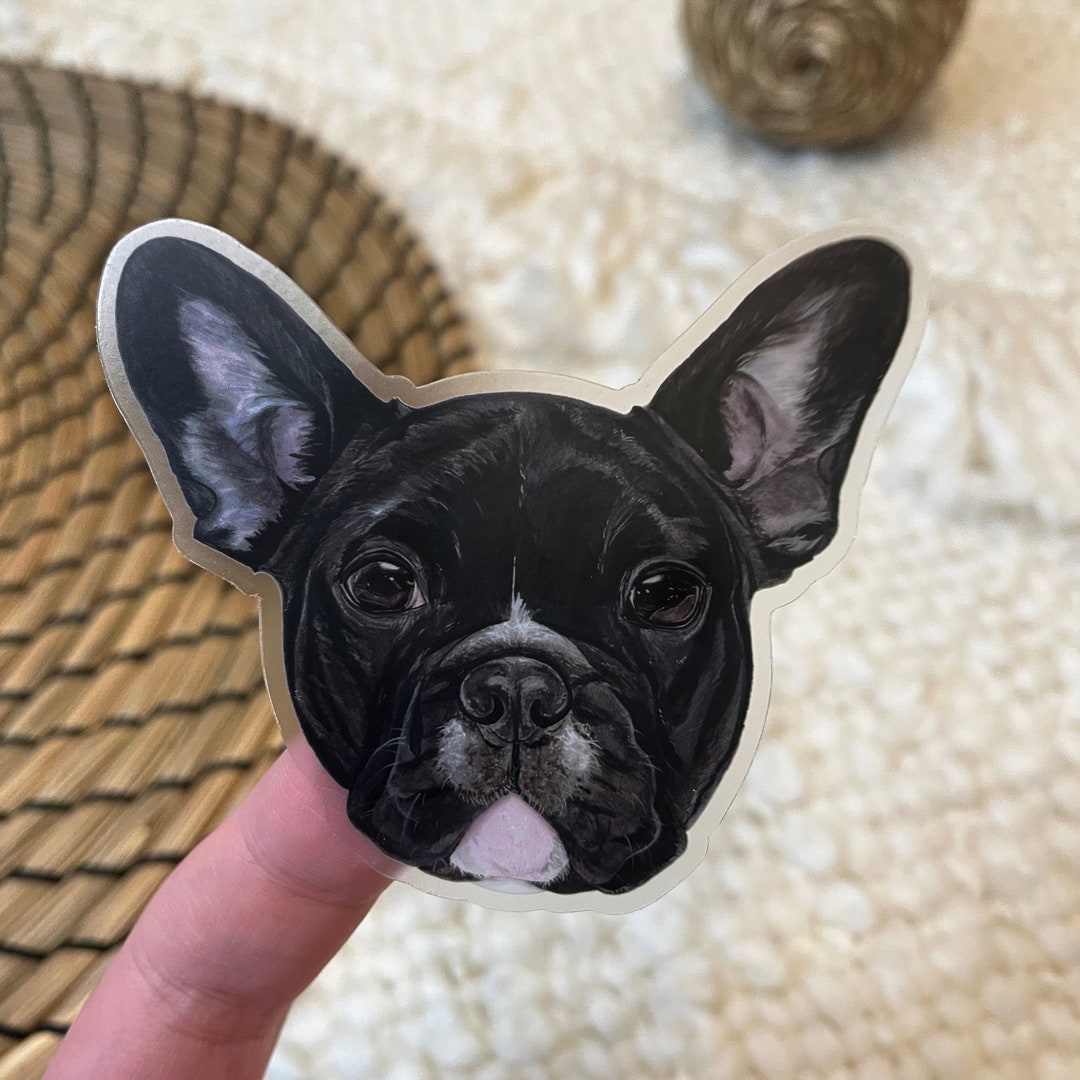 French Bulldog Clear Border Sticker | 3" X 2.6" | Vinyl | Frenchie ...