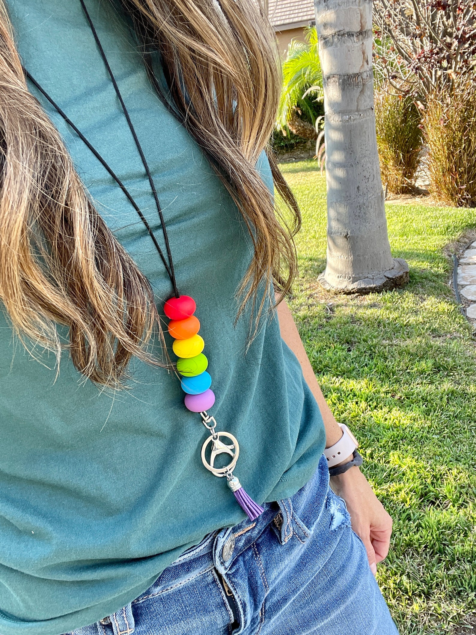 Rainbow Lanyard Teacher Lanyard Rainbow Lanyards Student - Etsy