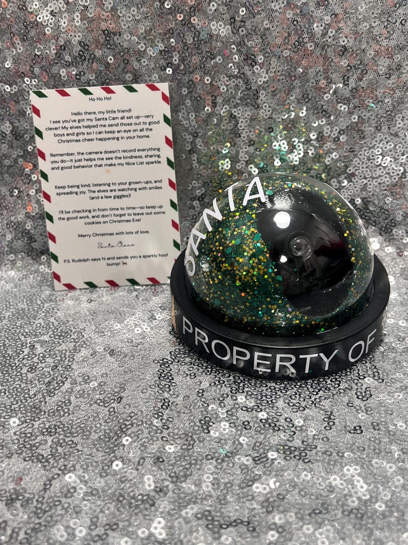 Santa Cam With Red Flashing Light and Wishing Coin - Etsy