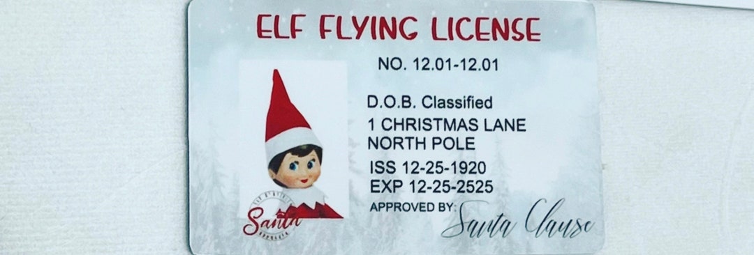 Elf Flying License Dropped Elf License Holiday Keepsake - Etsy