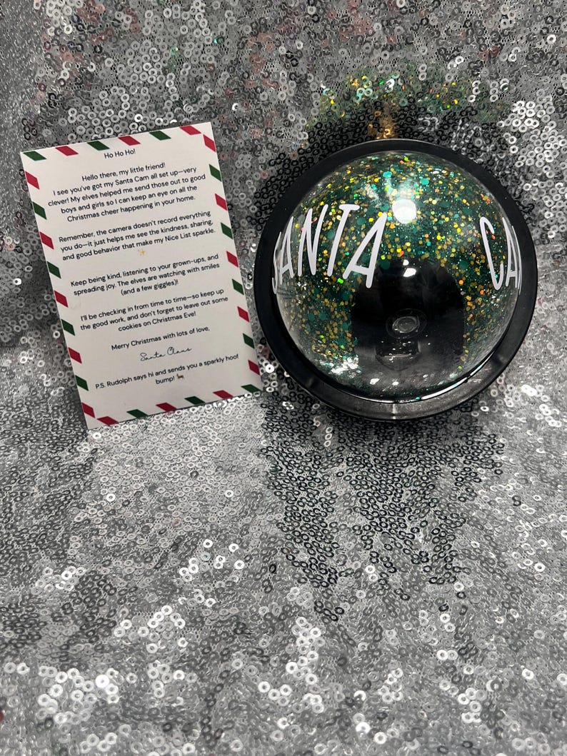 Santa Cam With Red Flashing Light and Wishing Coin - Etsy