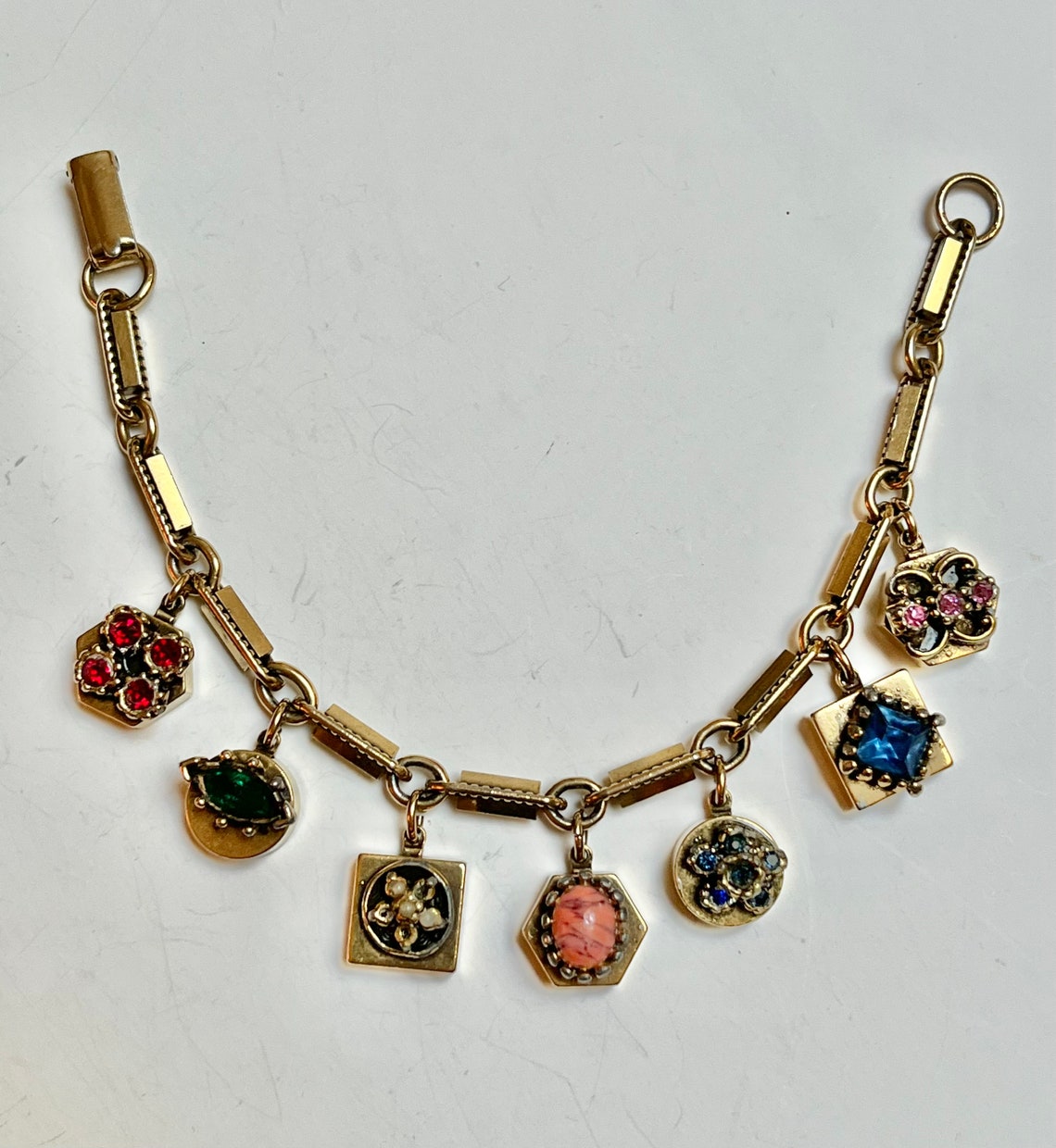 Vintage Slide Style Charm Bracelet - Etsy