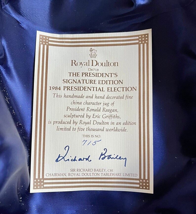 Rare Royal Doulton Ronald Reagan Character Jug - Etsy