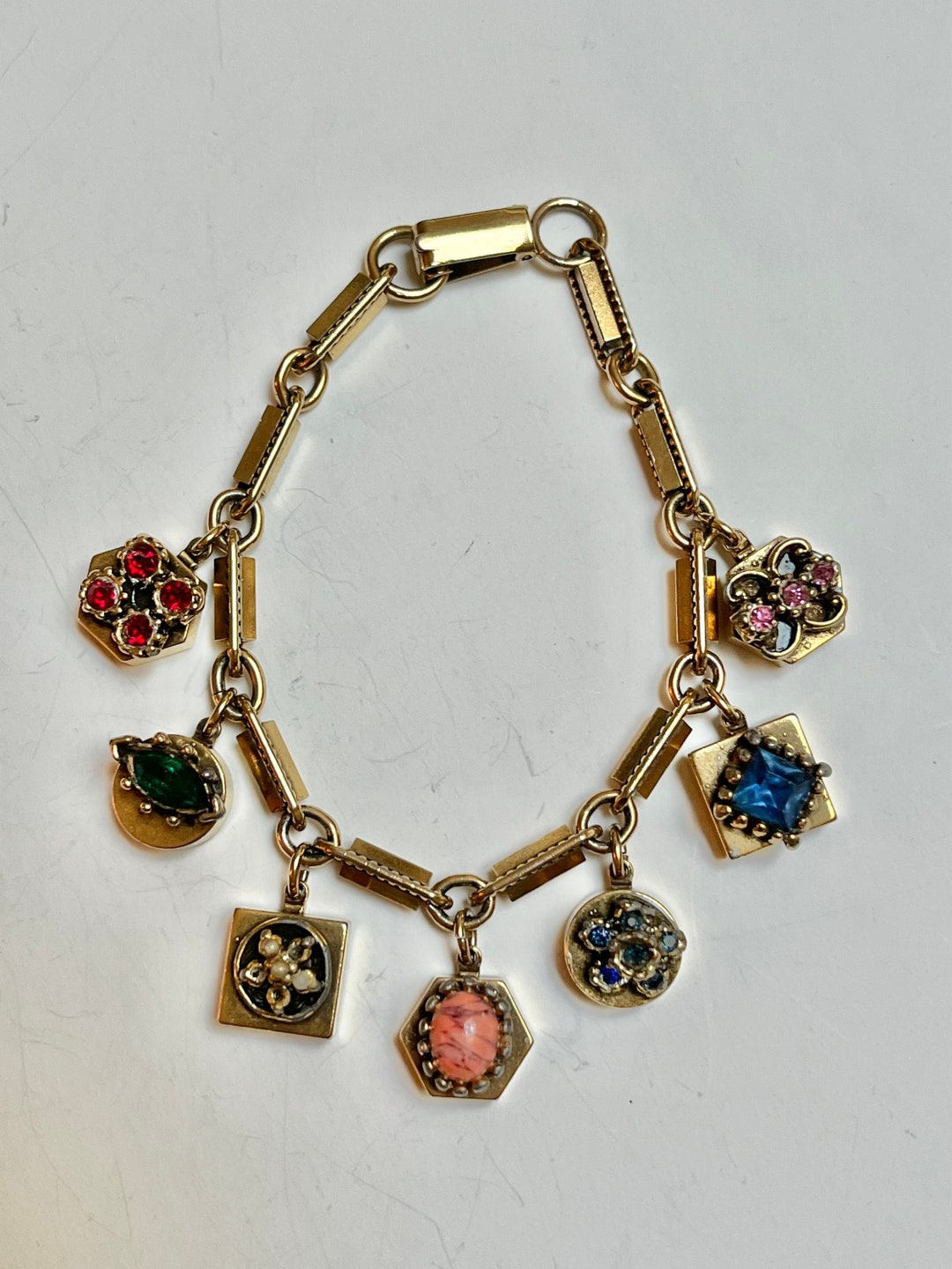 Vintage Slide Style Charm Bracelet - Etsy