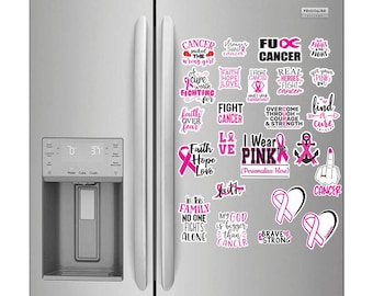 Breast Cancer Awareness Pink Ribbon Magnets, Hand Crocheted, Cancer ...