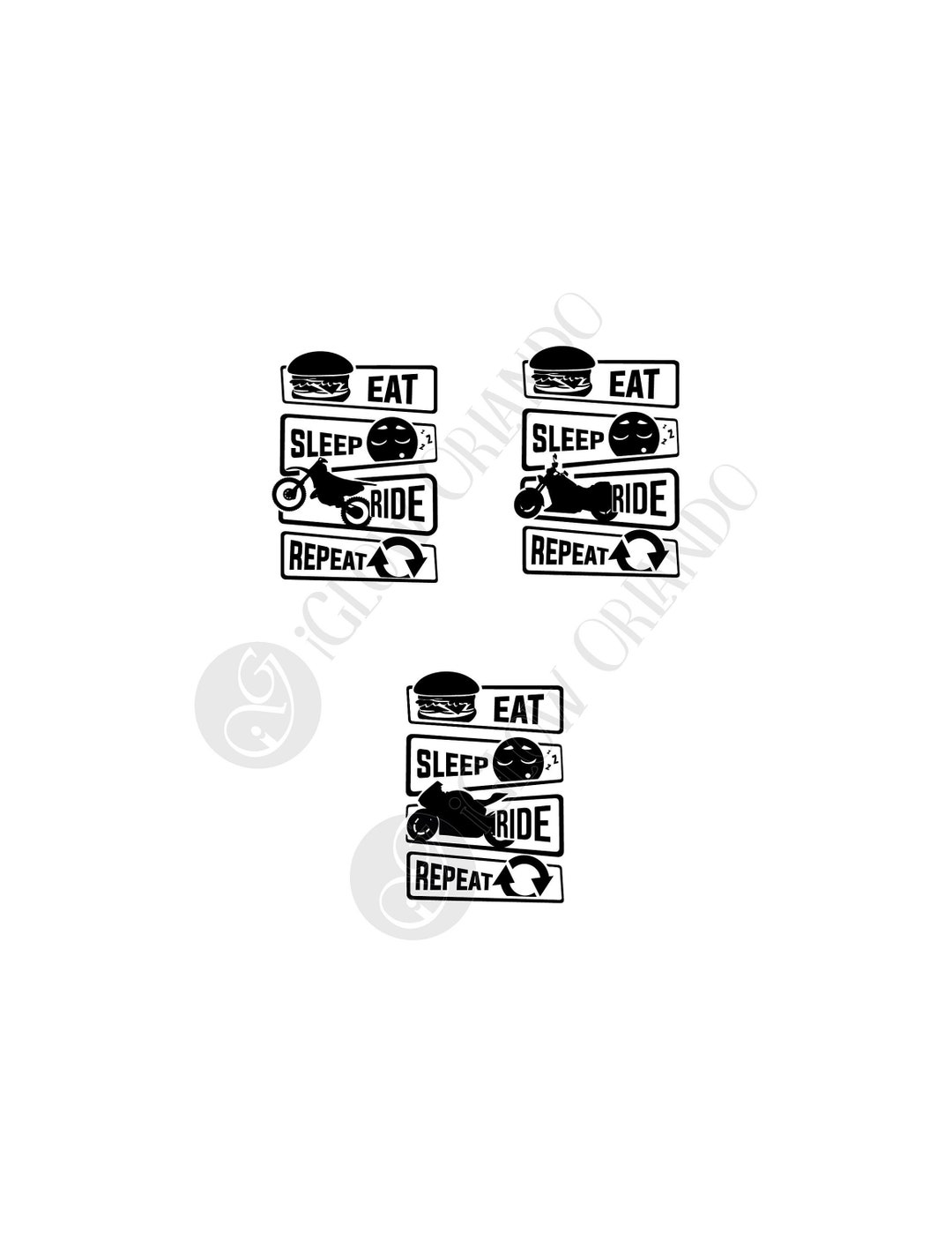 EAT SLEEP RIDE Motorcycle Decal Svg/png Bundle - Etsy