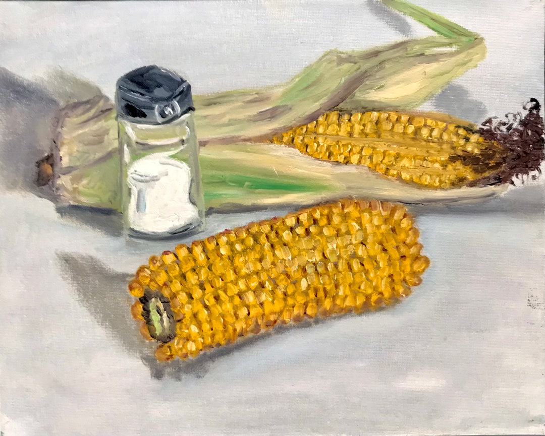 Kitchen Painting, Realistic Corn Oil Painting, Small Oil Painting - Etsy