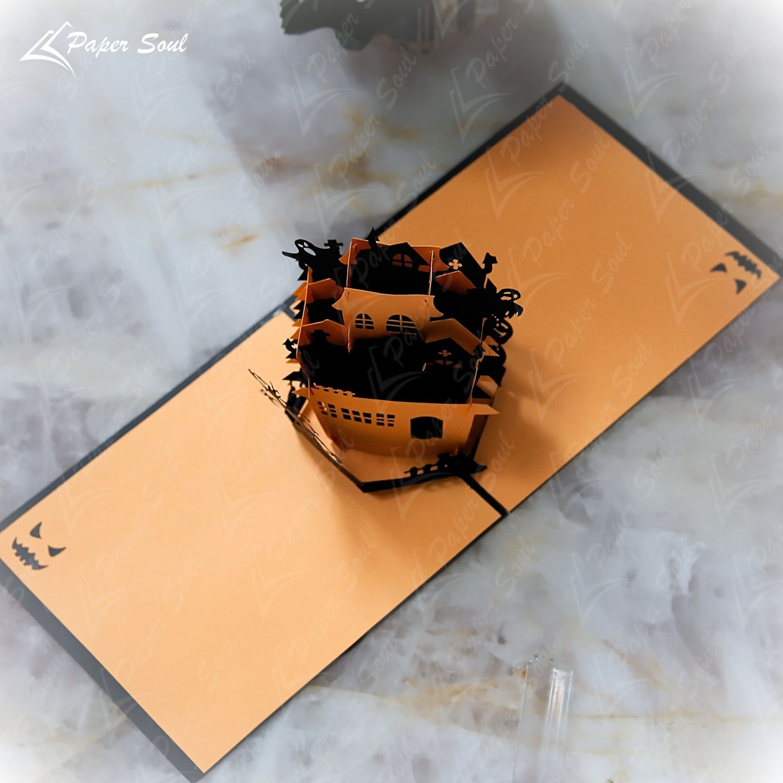 3D Halloween Svg: Haunted House Pop up Card Template Svg | Haunted ...