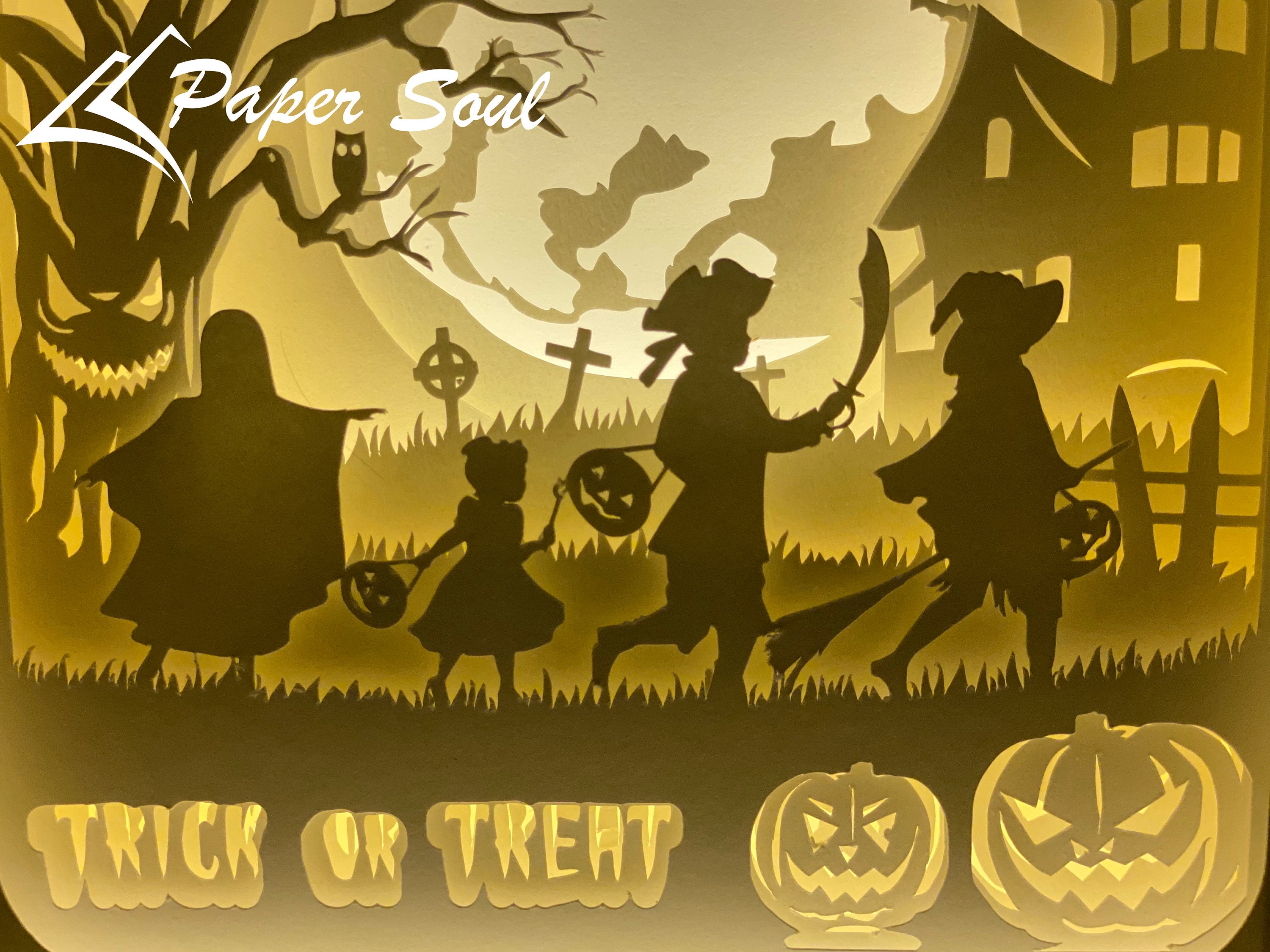 Halloween Shadow Box Svg File for Cricut | Halloween Light Box Svg ...