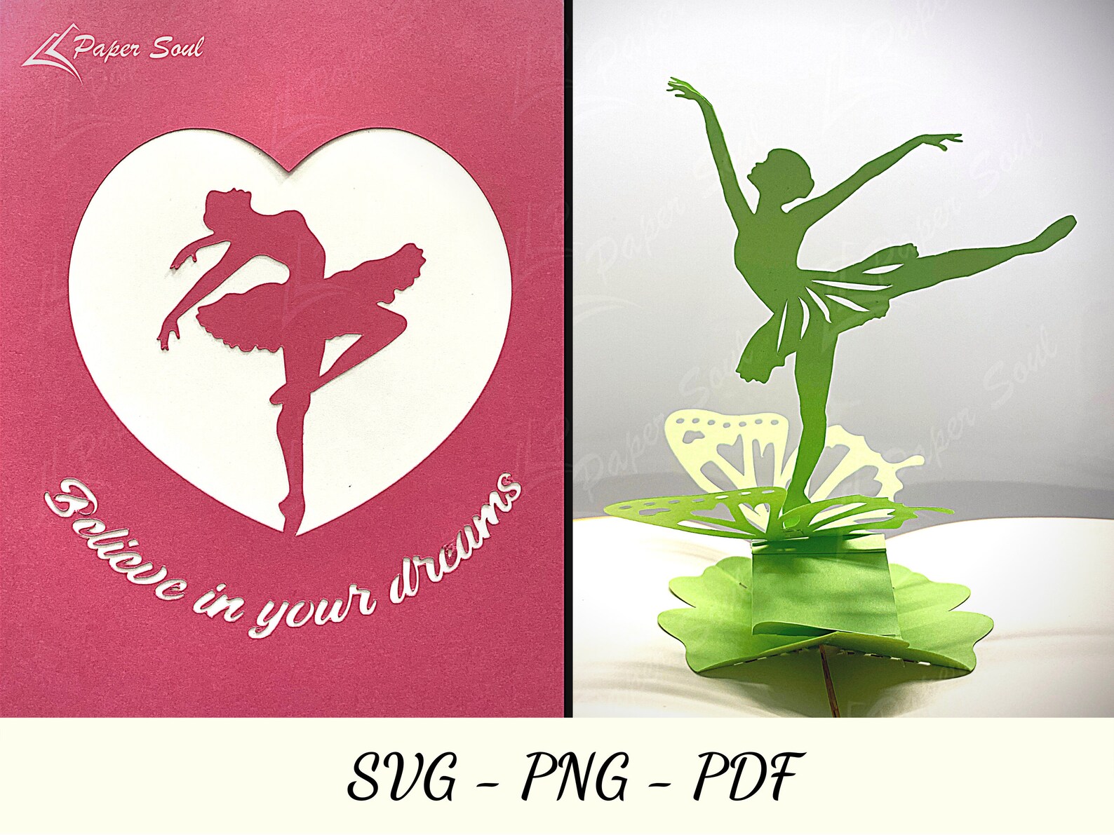 Ballerina Pop up Card Template Ballerina Birthday Card - Etsy