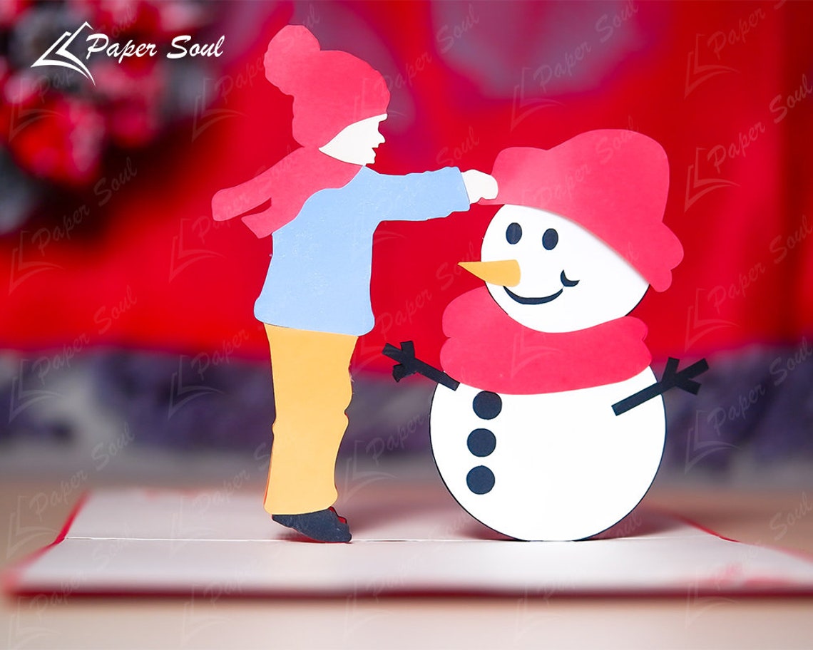 Snowman Pop-up Card Template | Snowman Card Svg | Winter Card Svg | 3D ...