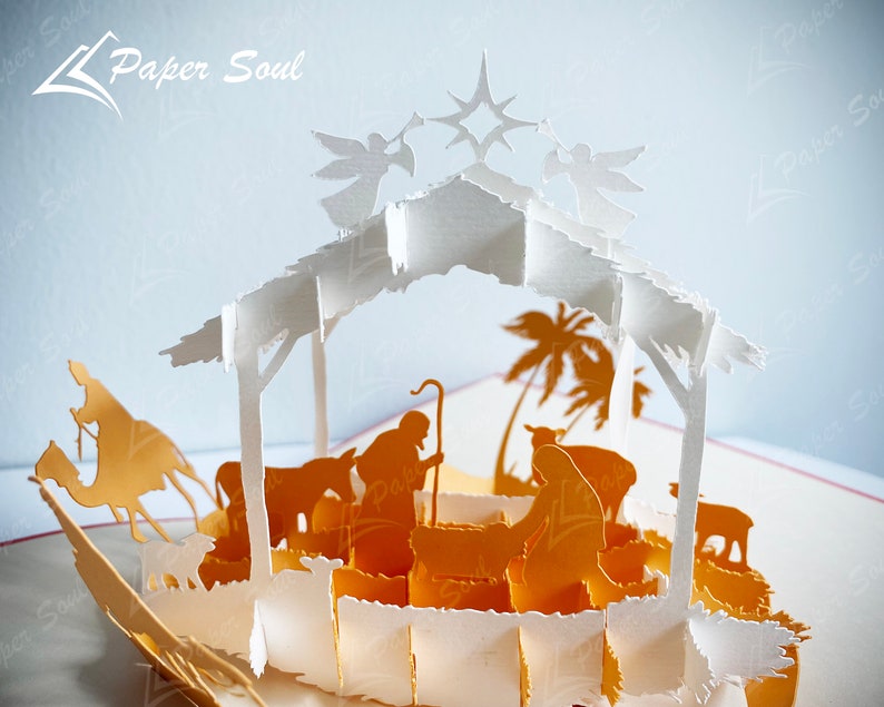 Pop-up Nativity Card SVG | 3D Nativity Scene SVG | Pop-up Christmas ...