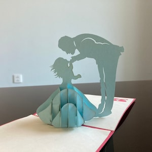 Father's Day Card SVG: Father and Daughter | 3D Father's Day Card, Girl ...