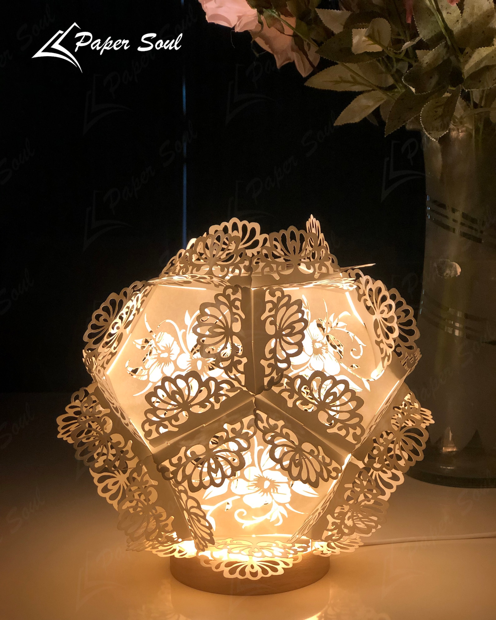 3D Paper Lantern SVG, Paper Cut Diy Lantern Template, SVG Files for ...