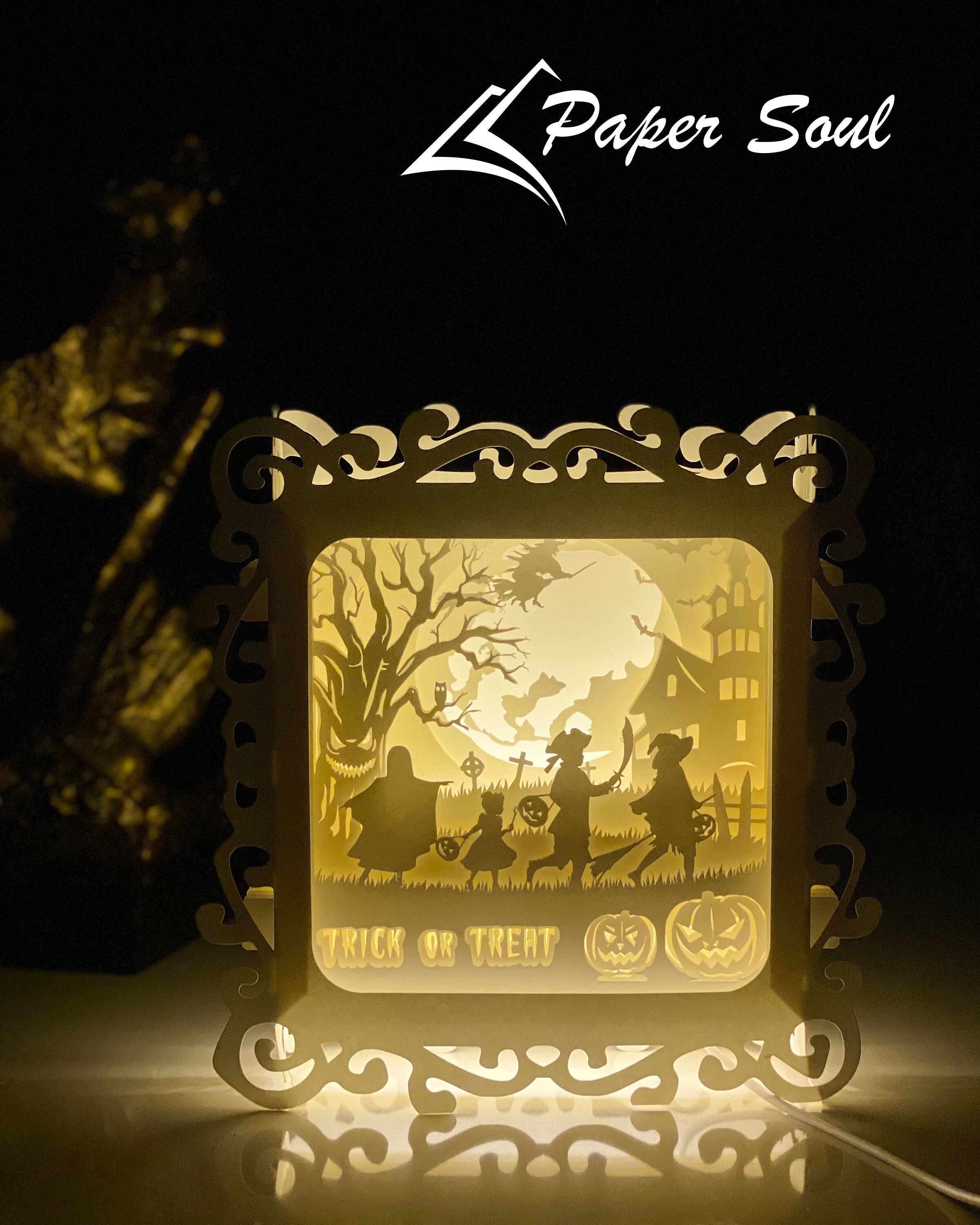 Halloween Shadow Box Svg File for Cricut | Halloween Light Box Svg ...