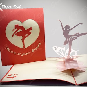 Ballerina Pop up Card Template | Ballerina Birthday Card Template, Birthday Pop up Card, Svg ...